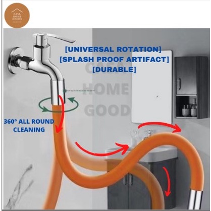 Adjustable Water Tap Extension 360 Rotate Faucet Extension Extender ...