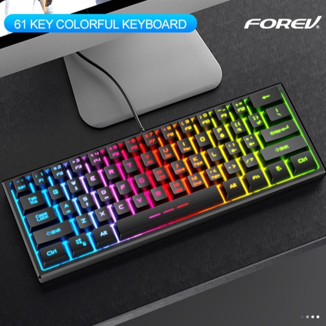 Forev FV-61 Mechanical-Feeling 61 keys RGB Membrane Gaming Keyboard ...