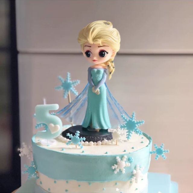Elsa Figurine Frozen Cake Topper (Black based) DIY Happy birthday Cake ...