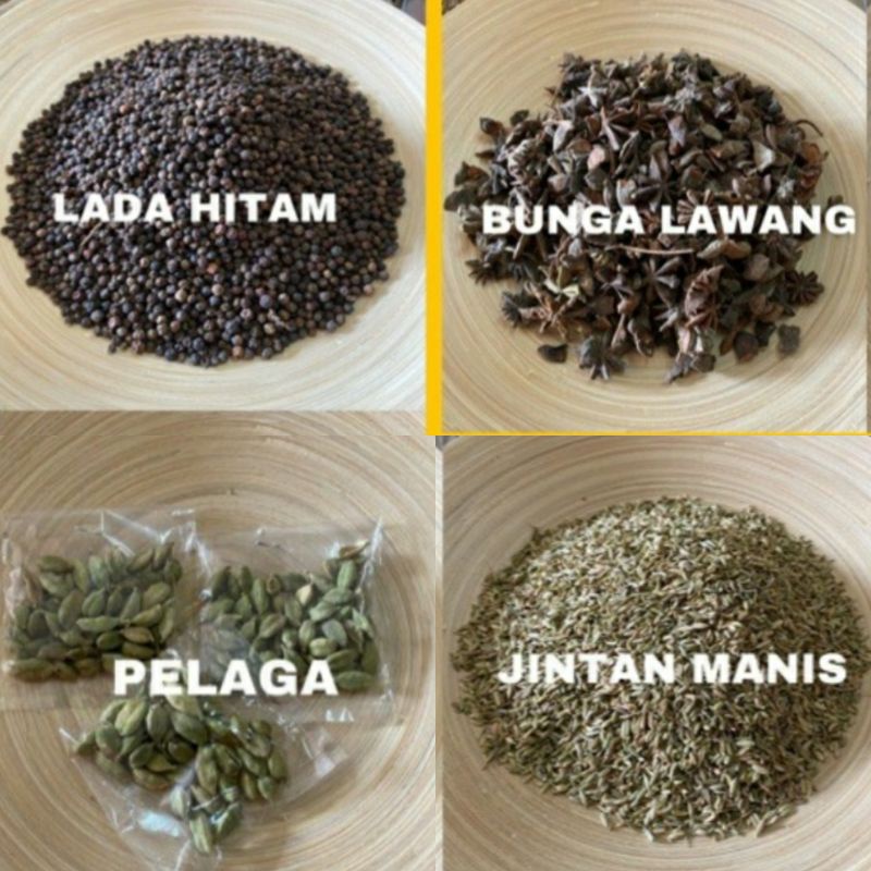Lada Hitam Bunga Lawang Jintan Manis Jintan Putih Halba Campur Kayu ...