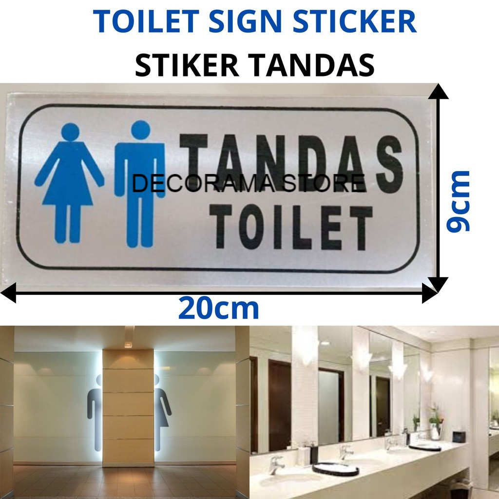 MALAYSIA STOCK-1Piece Toilet Sign Sticker / Sticker Tandas Stiker ...