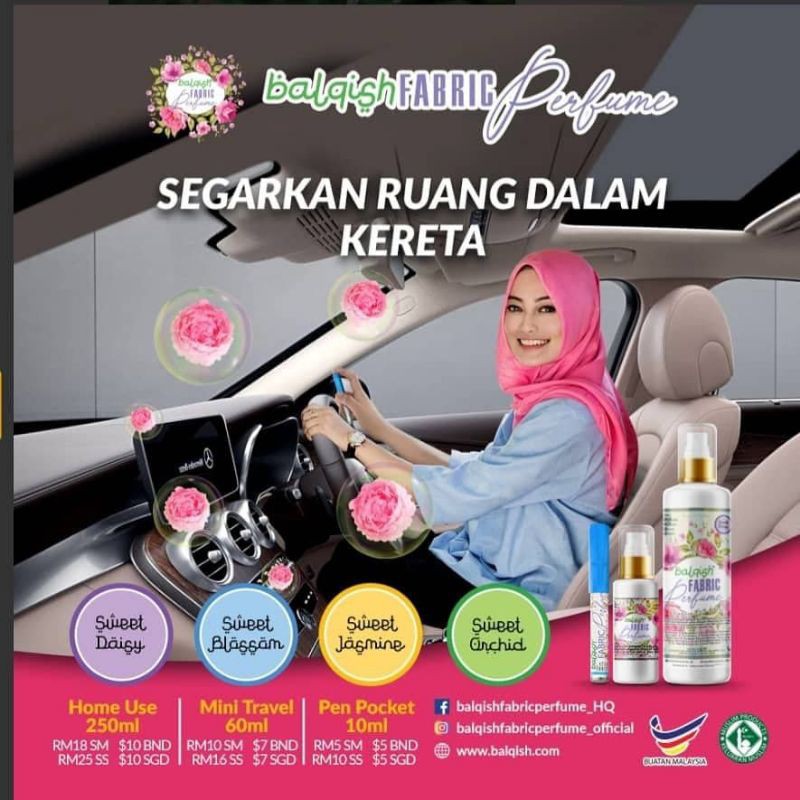 Balqish Fabric Perfume Spray Penyembur Pewangi Bau Hapak Masam Dalam ...