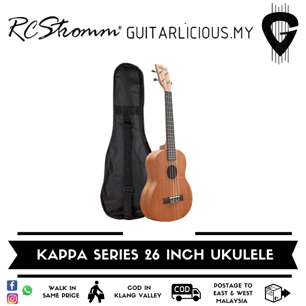 26 inch Tenor Ukulele Sapele Wood KAPPA RCStromm Gamma Chelldee 4 nylon ...