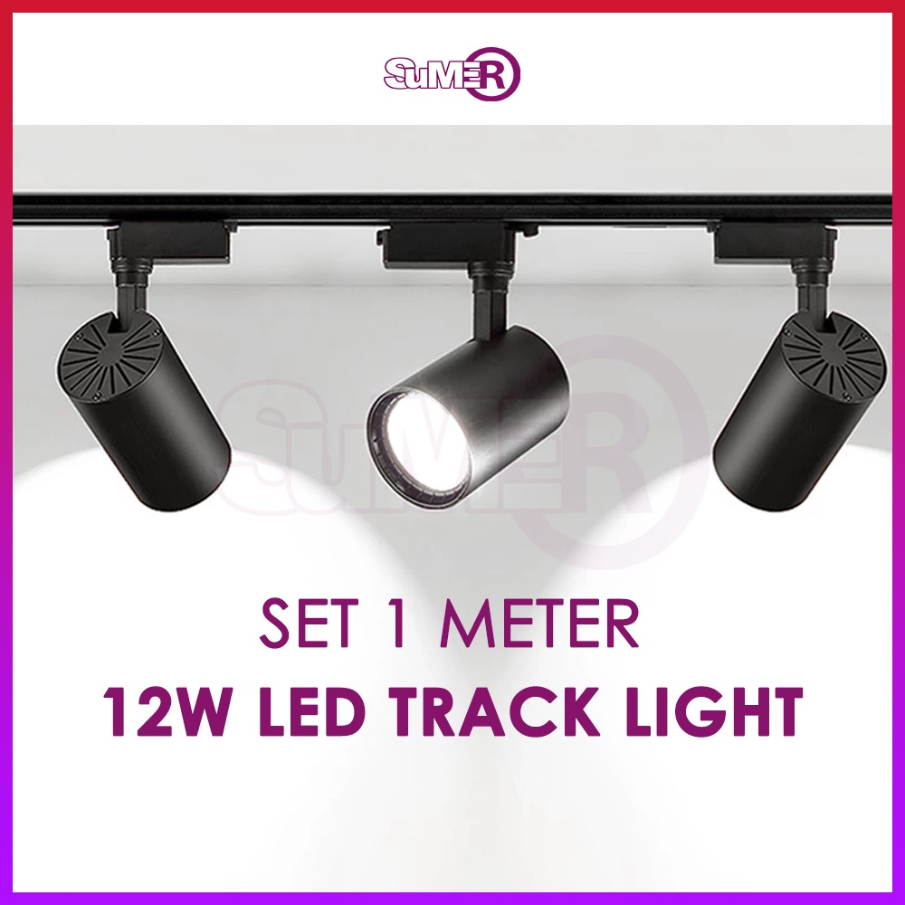 12W LED Track LIGHT SET 1 track+4 Light 3Colour IN 1Rail Ceiling Light ...