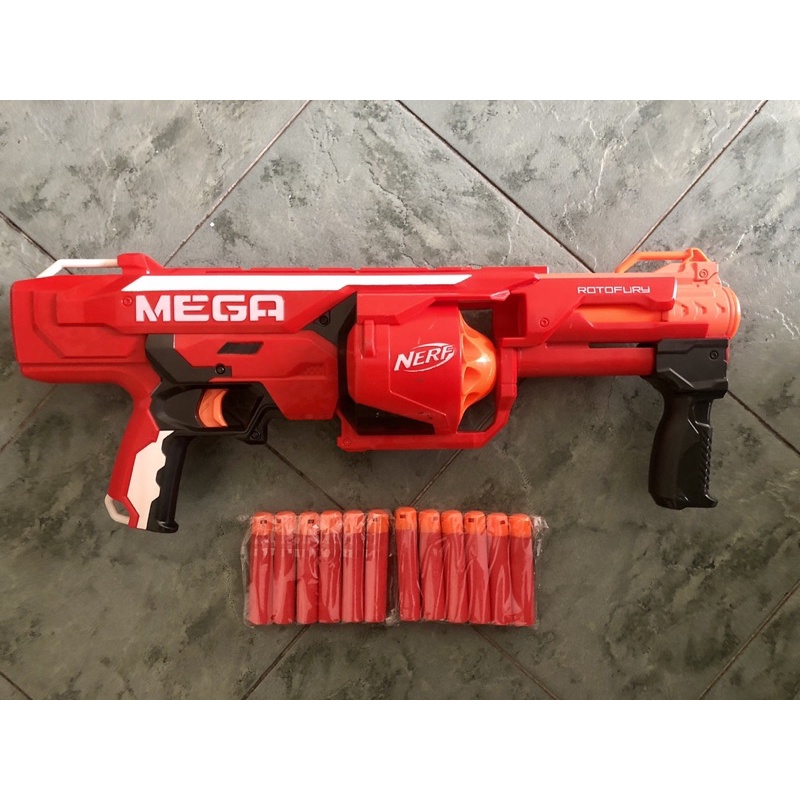 Nerf Mega Rotofury Rotorfury 10 rounds revolver foam blaster USED ...