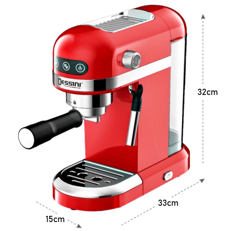 DESSINI ITALY 20 Bar 1.4L Espresso Coffee Maker Brew Froth Cappuccino ...