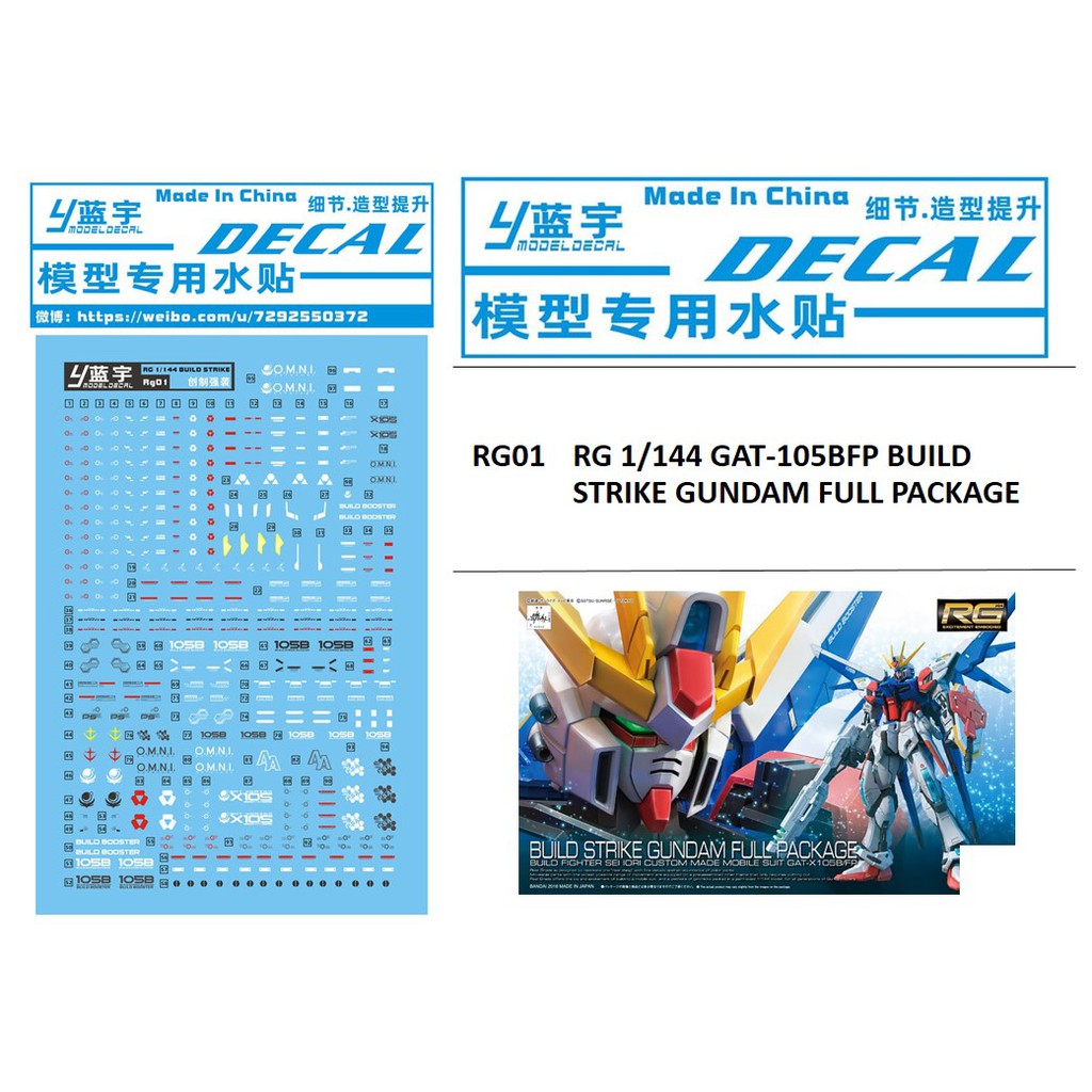 Y MODEL DECAL HD RG01 BUILD STRIKE GUNDAM FULL PACKAGE | Shopee Malaysia