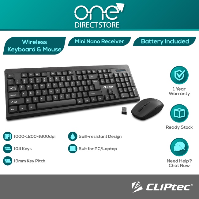 CLiPtec Wireless Multimedia Keyboard and Mouse Combo Set K139 | Shopee ...