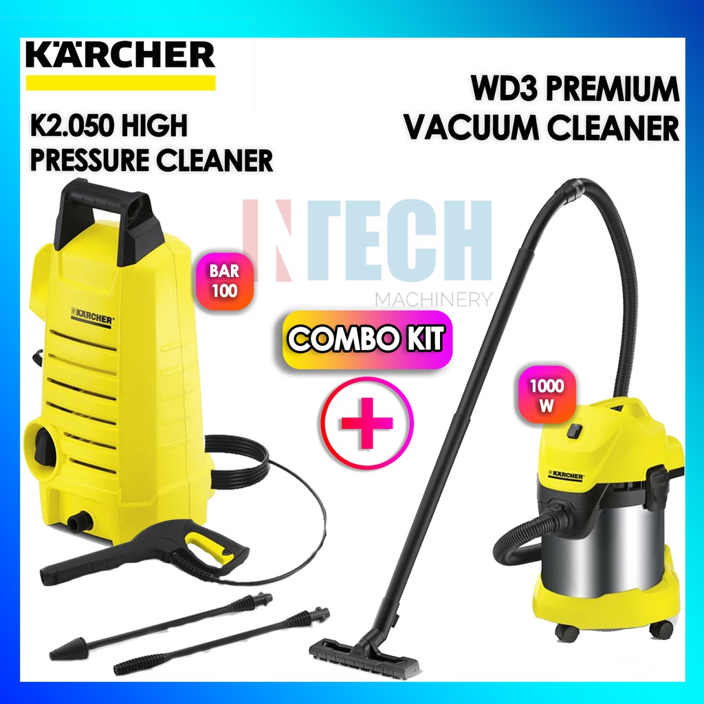 KARCHER K2.050 HIGH PRESSURE CLEANER + WD3 PREMIUM WET & DRY VACUUM CLEANER (K2050+WD3PREMIUM ...