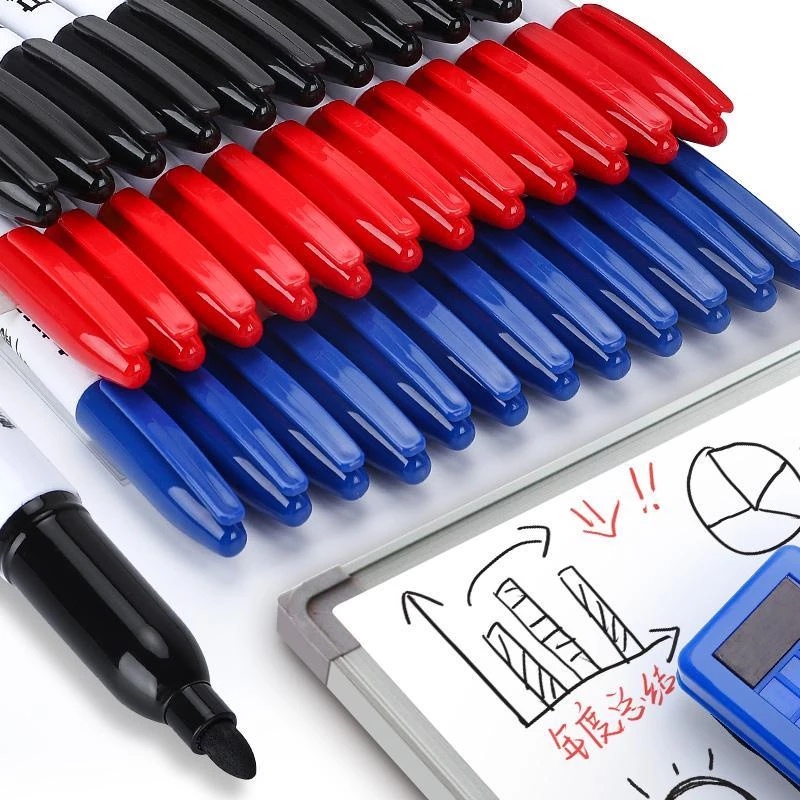 1 Pc Permanent Marker Pen / Red, Black and Blue Ink Marker Pen School ...