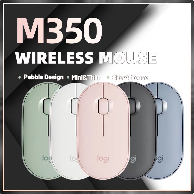 Logitech M350 Pebble Mouse Slim and Silent Bluetooth Wireless Mouse for ...