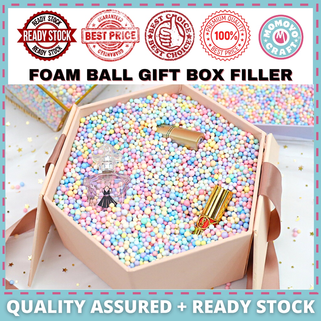 Momoyocraft Macaron Foam Ball Gift Box Filler Rainbow Foam Ball For ...