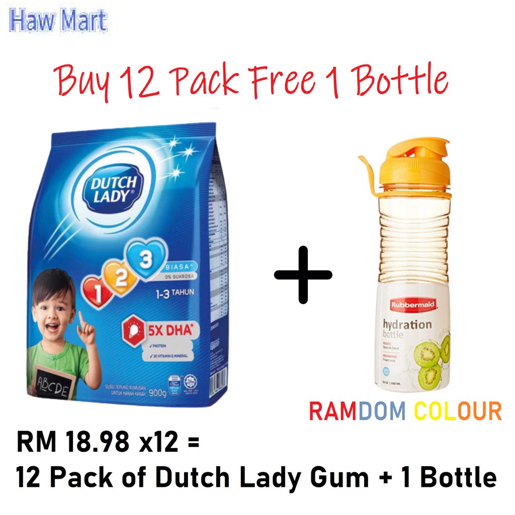 BUY 12 FREE 1 BTL!! DUTCH LADY GUM 123 456 900G MILK | Shopee Malaysia