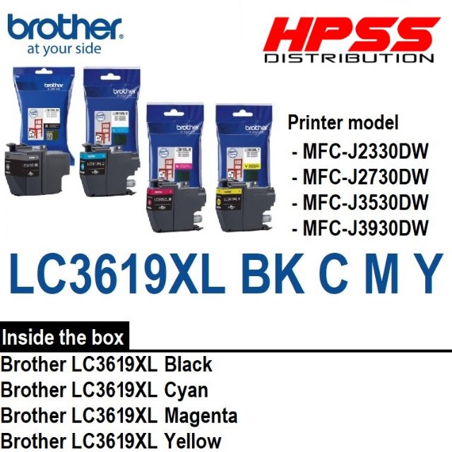 BROTHER LC3619XL 3619XL 3619XL LC3617 BLACK, MAGENTA, CYAN, YELLOW ...
