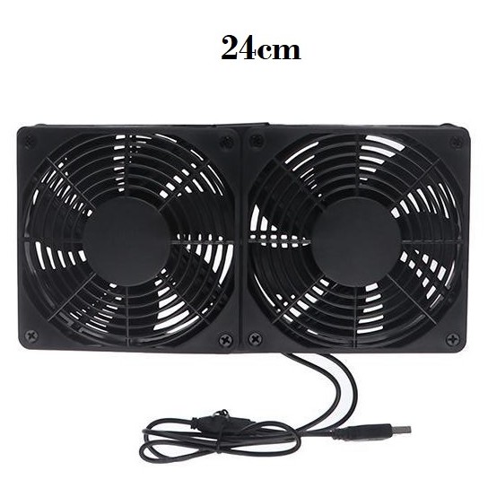Double 24CM USB Cooling fan Router Cooling Fan Cooler TV Box Wireless ...