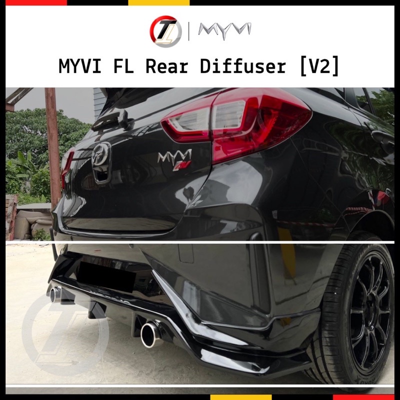 Myvi 2022 Facelift Gen3 V2 Rear Diffuser with Paint | Myvi Facelift ...