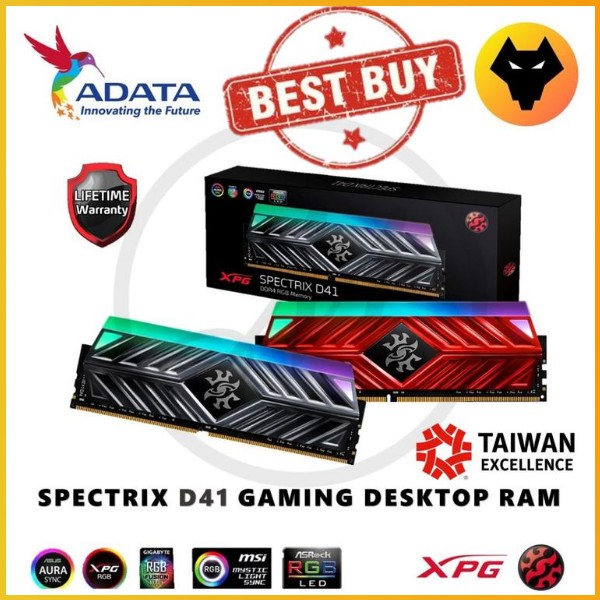 ADATA XPG SPECTRIX D41 RGB 3200MHz DDR4 8GB 16GB Gaming Ram 3200MHz ...