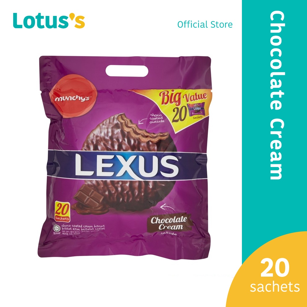 Munchy's Lexus Chocolate Coated Cream Biscuit (20 Sachets/400g ...