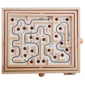 Wooden Toys Maze Game Handheld Maze Wooden Labyrinth Balance Steel Ball ...