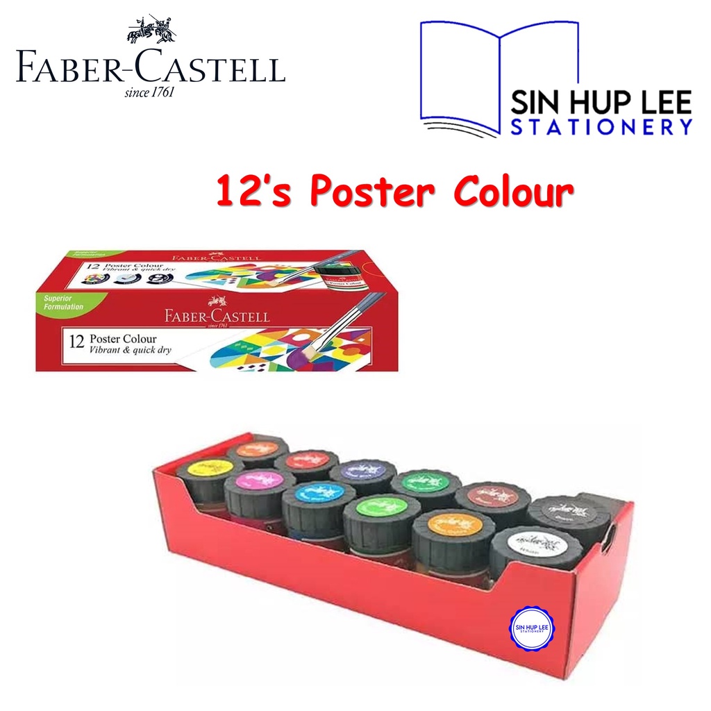 Faber-Castell 12 Poster Colour 15cc | Shopee Malaysia