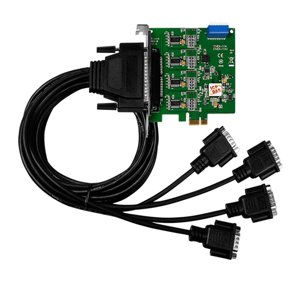 ICPDAS VEX-114/D2 PCI Express, Serial Communication Board with 4 RS-232 ...