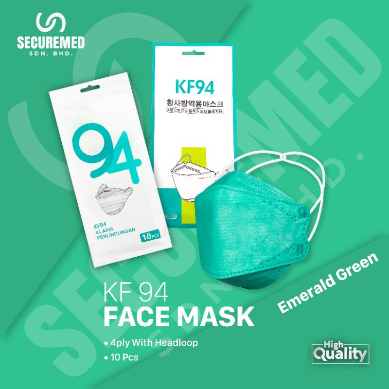 [SECUREMED] 10PCS/PKT DISPOSABLE HEADLOOP KF94 KOREAN FACE MASK 4PLY ...