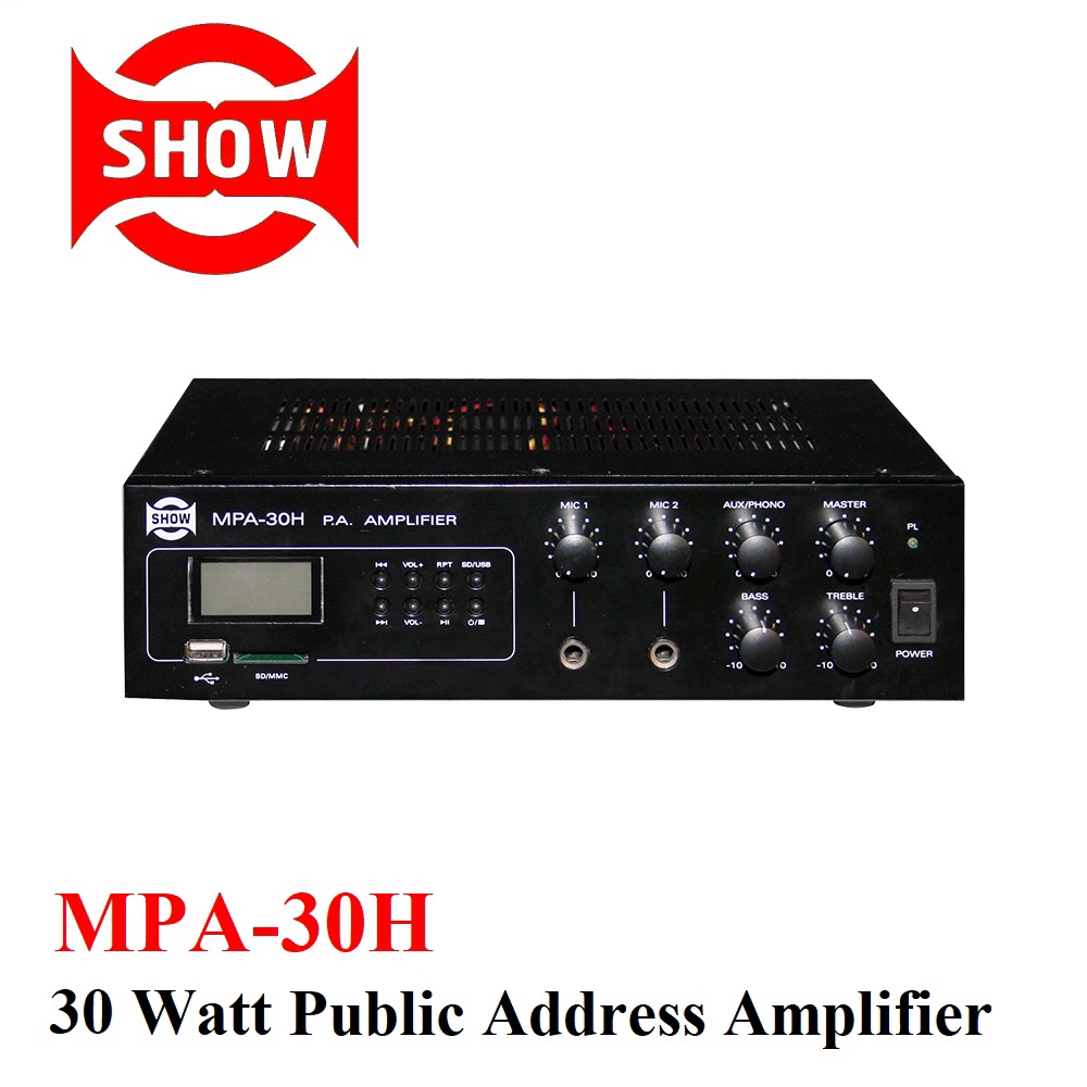 SHOW MPA-30H Multiplex Professional Public Address Amplifier 30W rms ...