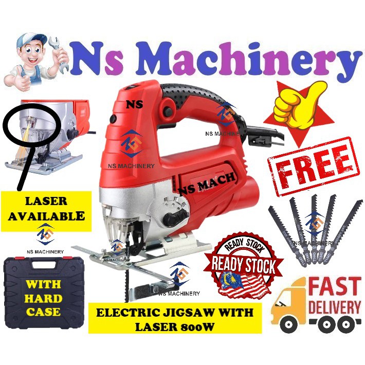 Professional Electric Jigsaw With Laser 800W High Speed Cutter Machine ...