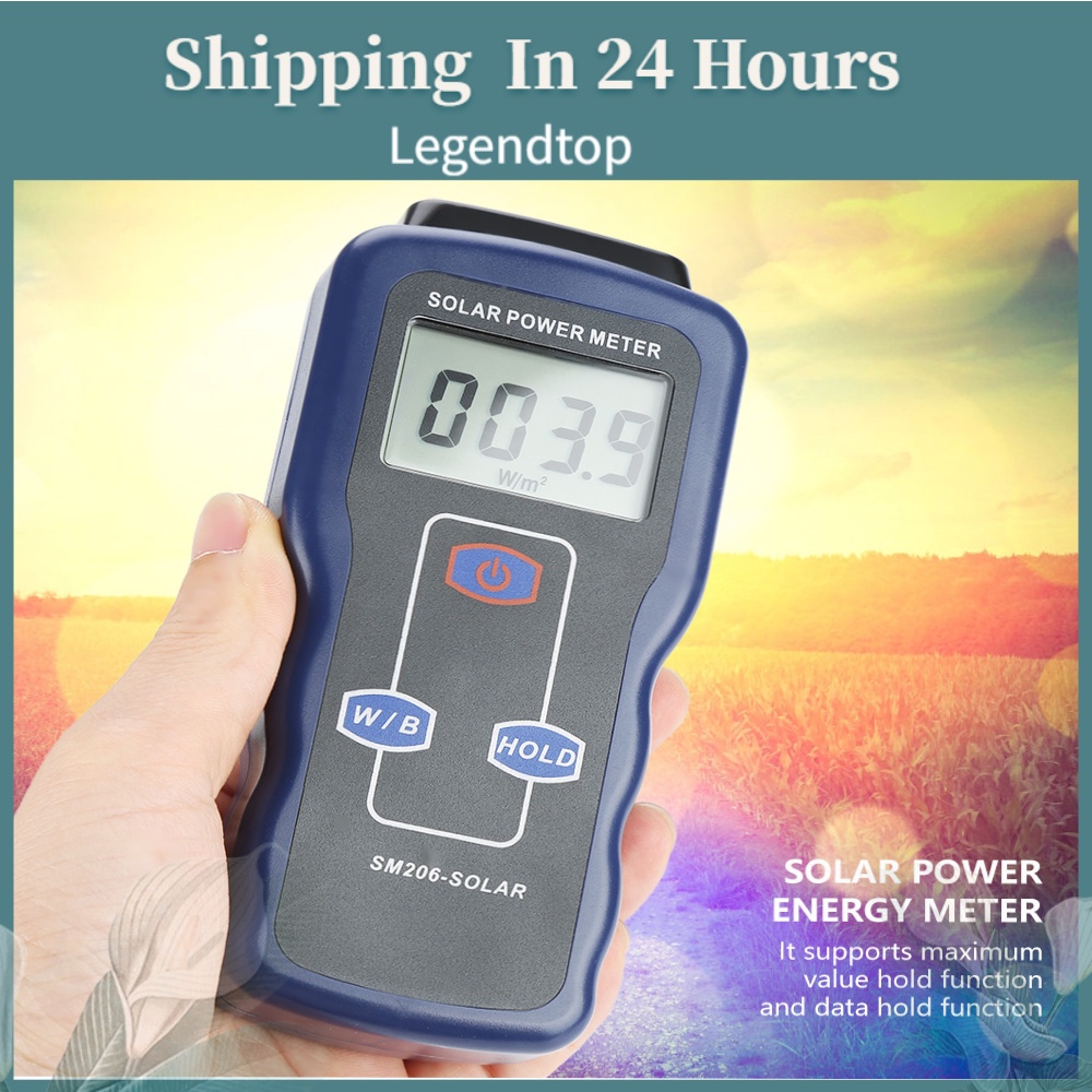 【Ready】SM206 Digital Solar Power Meter Sun Light Radiation Measuring ...