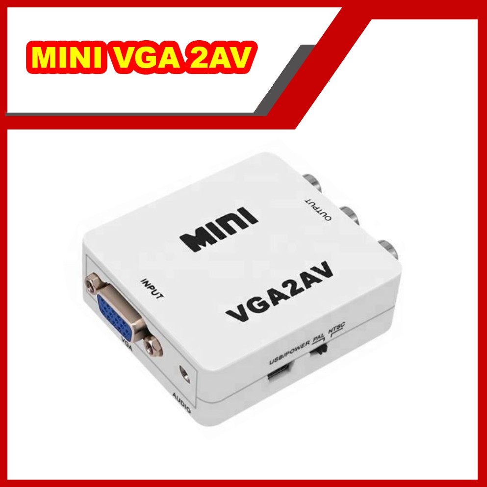 Official HD 1080P Digital PC to TV Mini VGA Input AV Output Converter ...