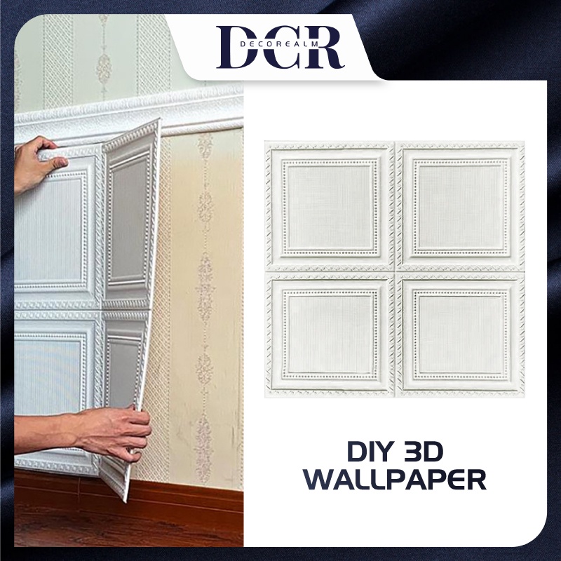 DCR [70X70CM] TEBAL VINTAGE DIY 3D Wallpaper PE Foam Sticker Waterproof ...