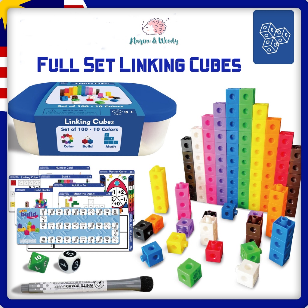 Ready Stock! Linking Cubes Number Blocks Color Blocks Montessori ...
