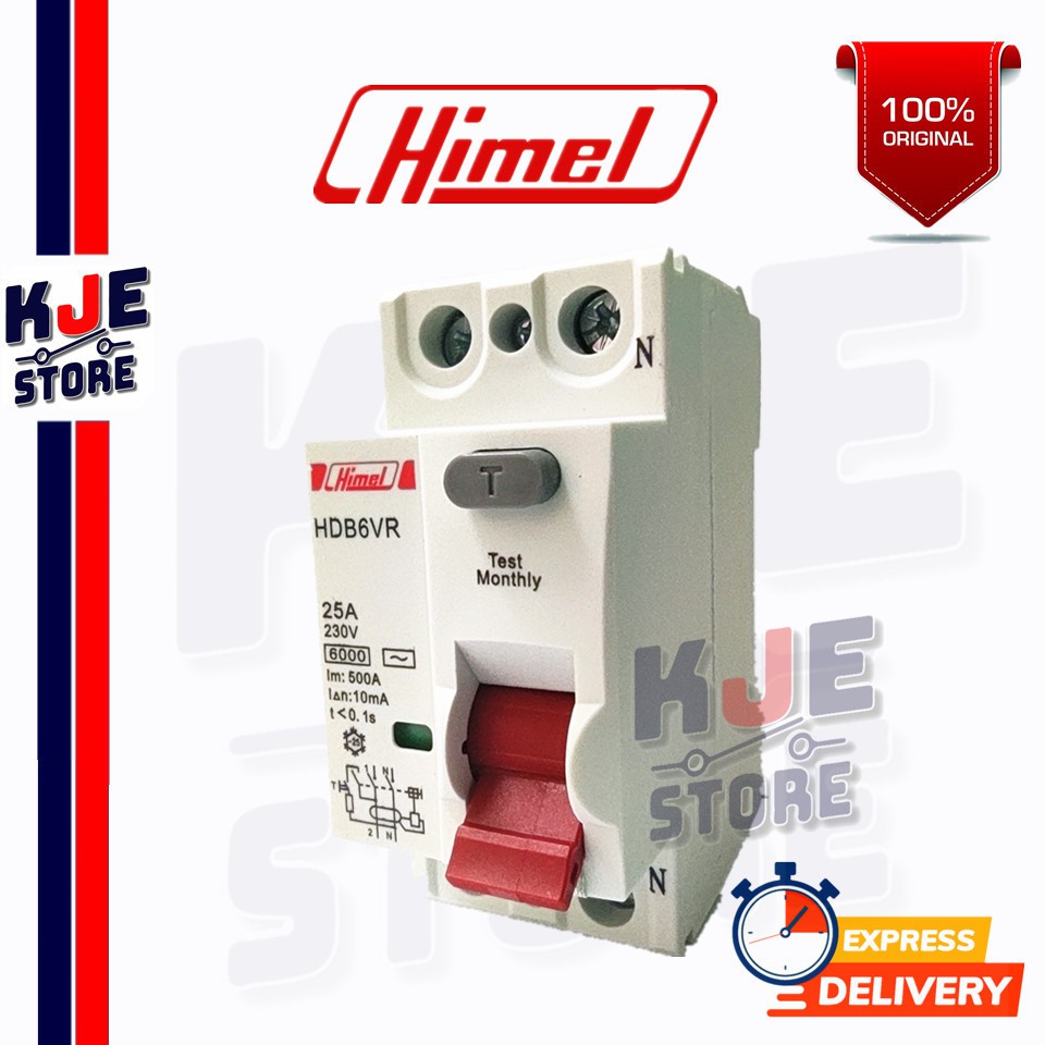 HIMEL ELCB/RCCB 2P 25A 10mA for Water Heater [HDB6VR225LC] [Ready Stock] | Shopee Malaysia