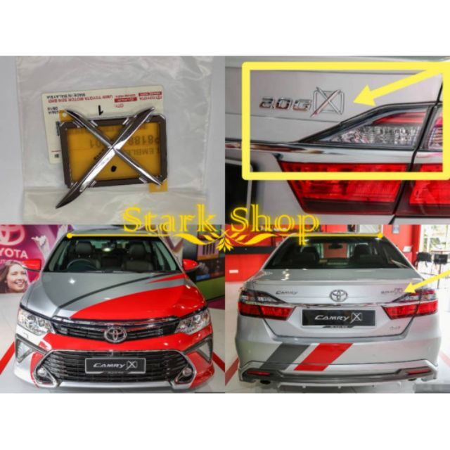 Original toyota camry / innova / avanza rear bonnet " x " emblem logo ...