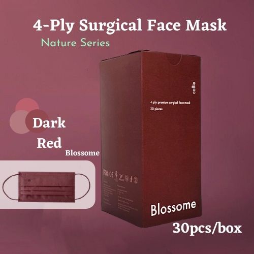 CALLIE 4PLY ADULT SURGICAL MASK 30'S BLOSSOME (DARK RED) | Shopee Malaysia