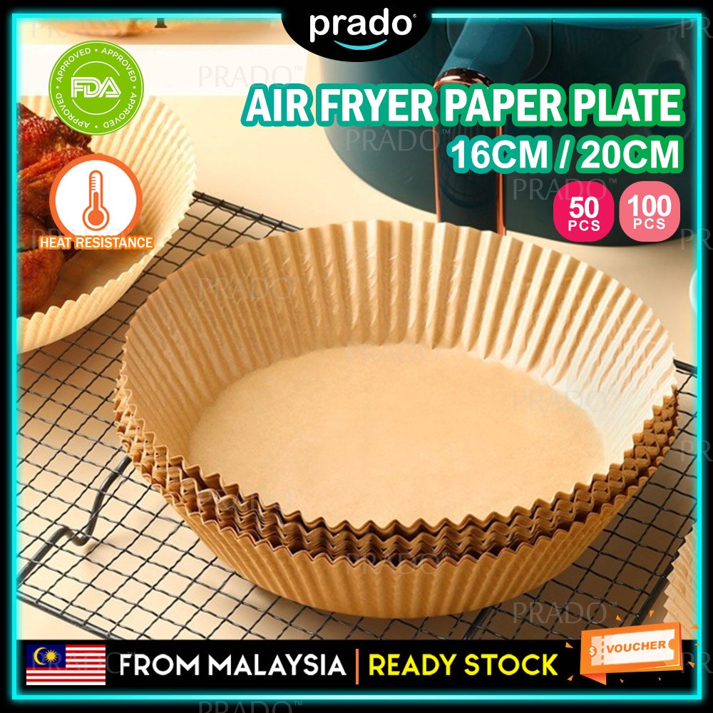 PRADO 100pcs 20cm Air Fryer Disposable Baking Papers Non-Stick Steamer ...