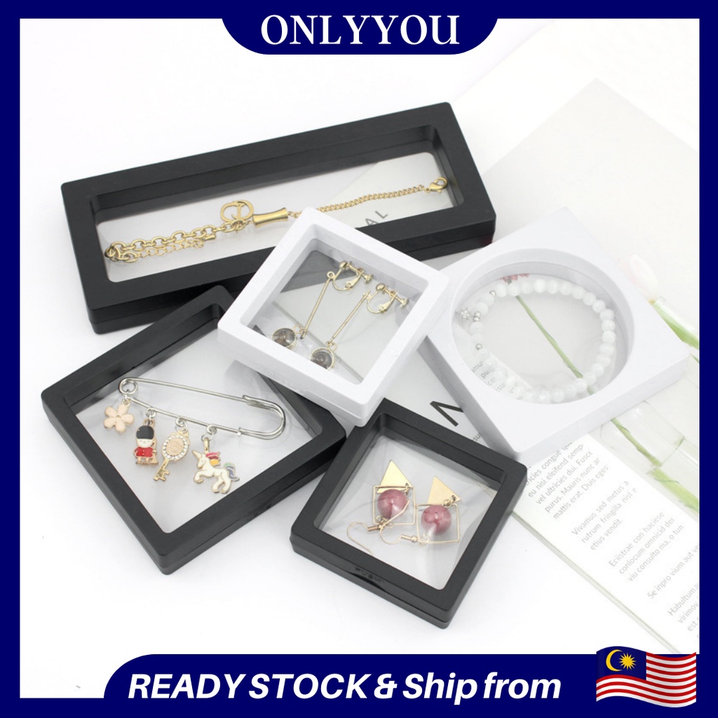 3D Transparent Jewelry Display Box Display Stand Jewelry Box Kotak ...