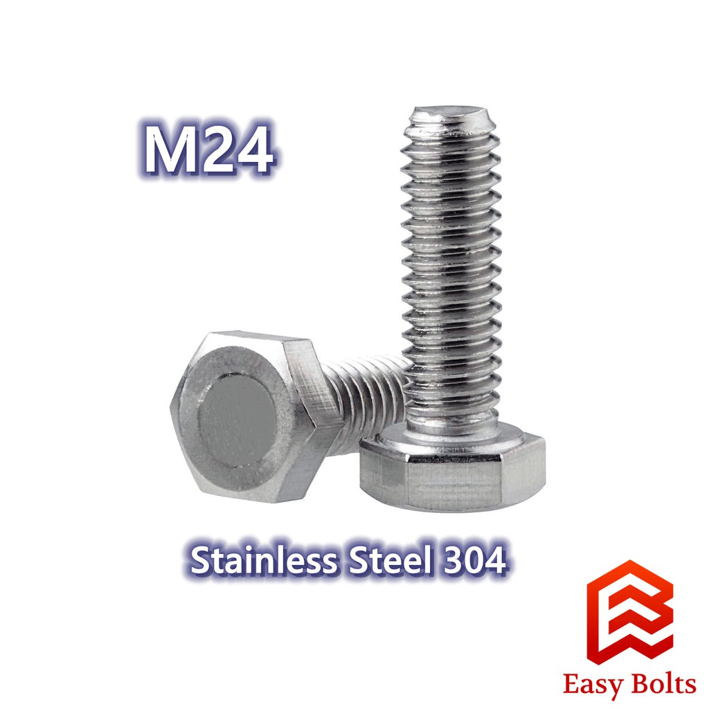SS Hex Bolt - M24 (Coarse Thread Pitch 3.0mm) (Stainless Steel 304 ...