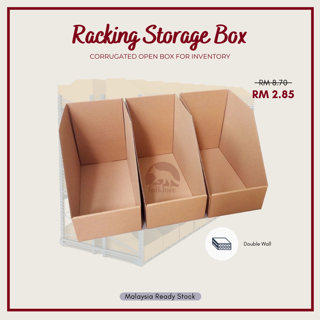 Racking Storage Box Corrugated Cardboard Paper Self Locking Bins Tray ...