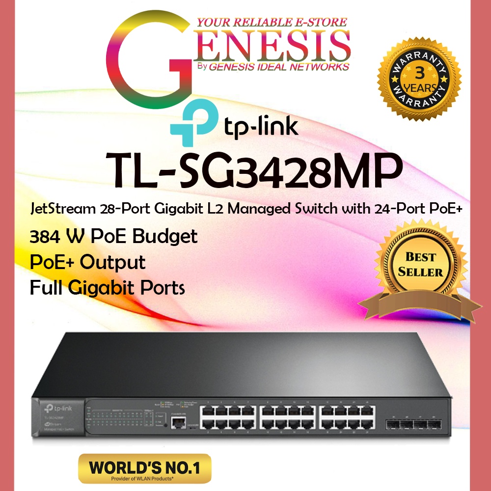TP-LINK TL-SG3428MP New JetStream 28-Port Gigabit L2 Managed Switch with 24-Port PoE+ | Shopee ...