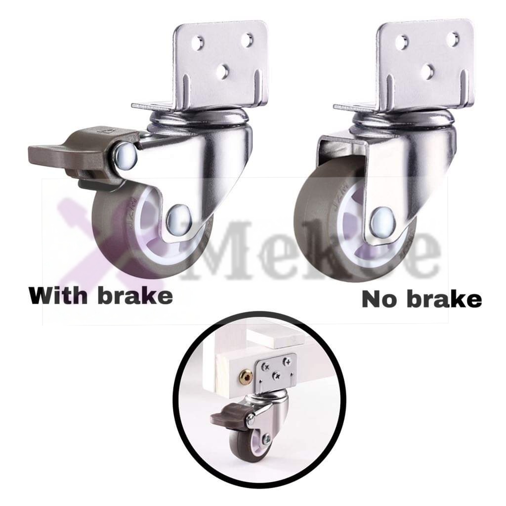 L shape castor Heavy duty rubber wheel caster roller swivel rotate ...