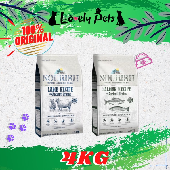 Alps Natural Nourish Dog Food (4KG) Dry Dog Food - Salmon/Lamb | Shopee ...