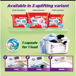 Breeze 3-in-1 Power Laundry Capsules (SAKURA BLOSSOM) | Shopee Malaysia