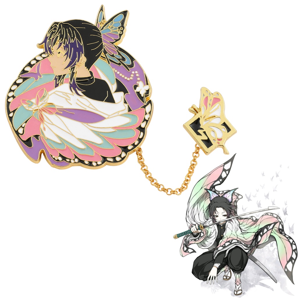 Manga Demon Slayer Figure Badge Brooch Kimetsu No Yaiba Women Jewelry ...