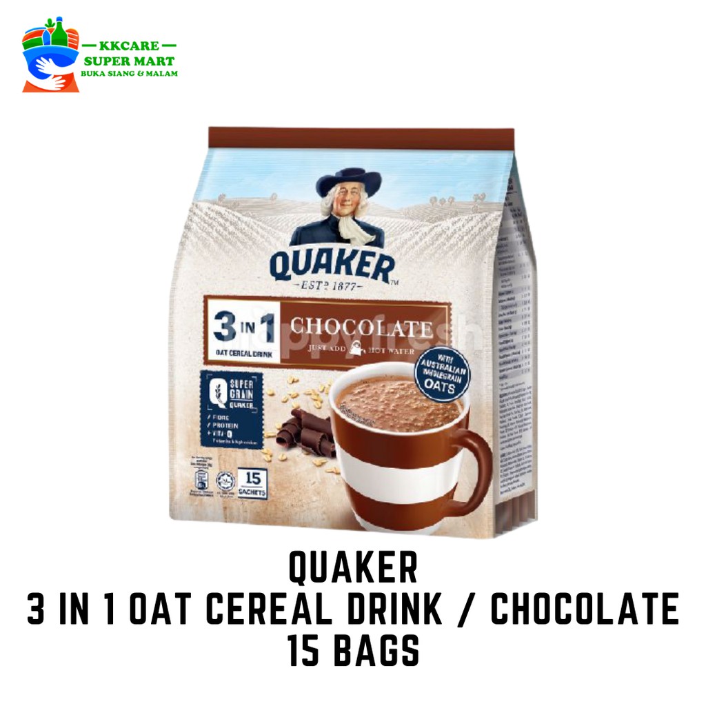 Quaker - 3 IN 1 Oat Cereal Drink / Chocolate (15 bags ) | Shopee Malaysia
