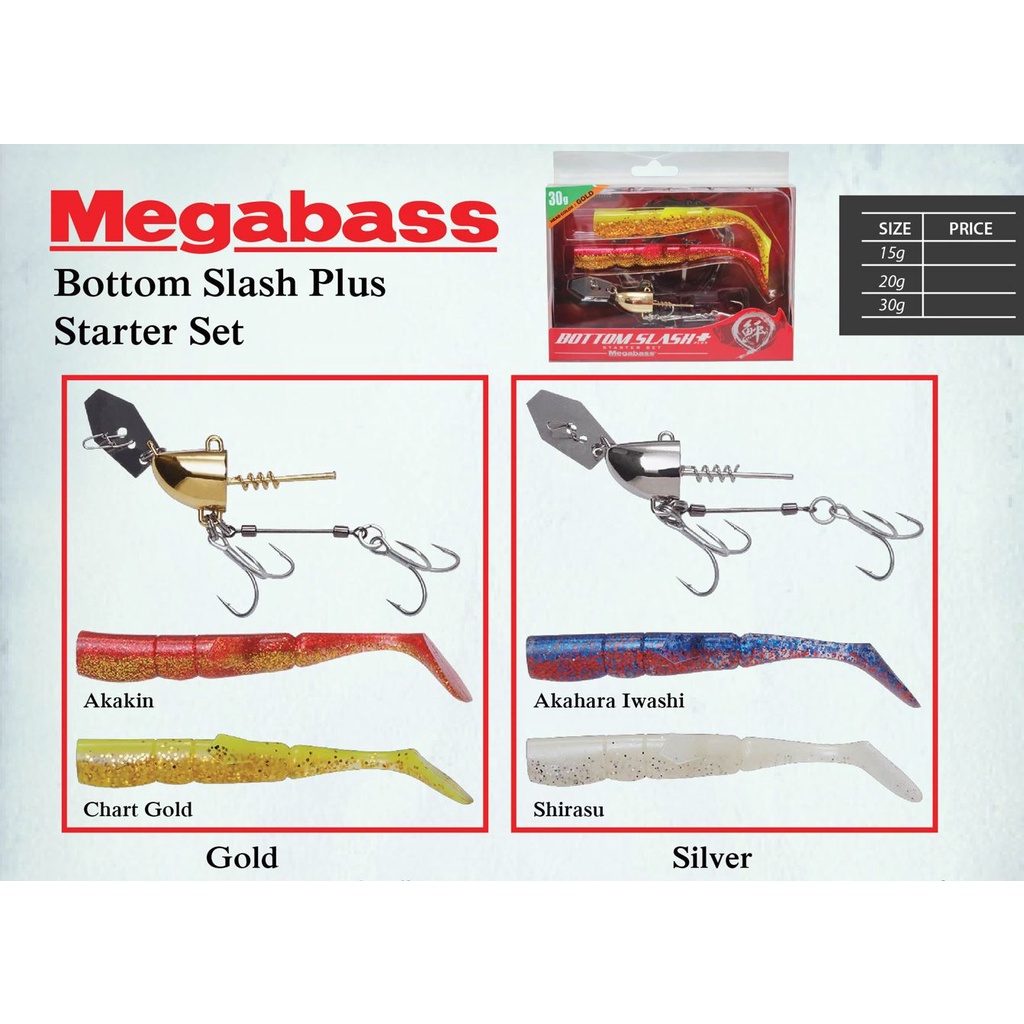 MEGABASS fishing lure BOTTOM SLASH PLUS STARTER SET Soft Plastic Bait ...