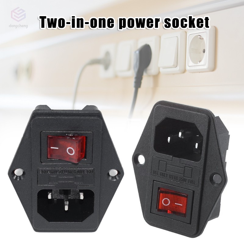 3 In 1 Power Socket with Fuse Holder Rocker Switch+Light Inlet Module ...