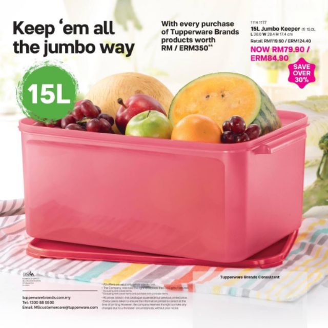 Tupperware Jumbo Modular Keeper 15L (1) | Shopee Malaysia
