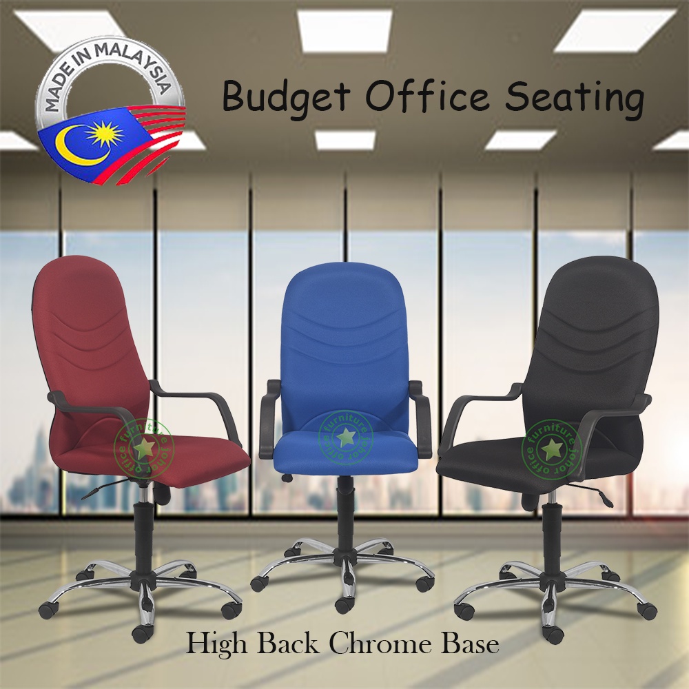 #Chrome Base# Office Chair / High Back Chair / Home Office Chair ...