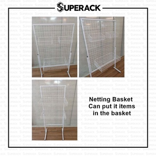 SUPERACK Netting Frame Display Rack Retail Rack White / Iron Netting ...